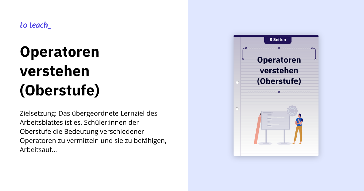 Operatoren verstehen (Oberstufe)