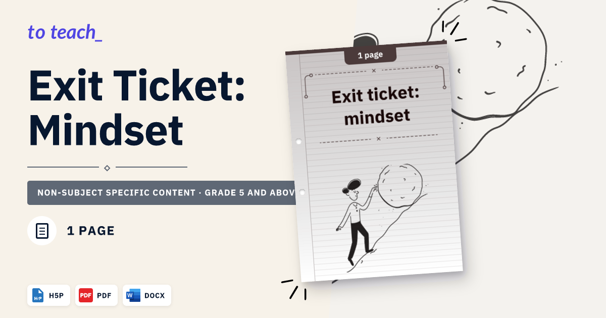 Exit ticket: mindset