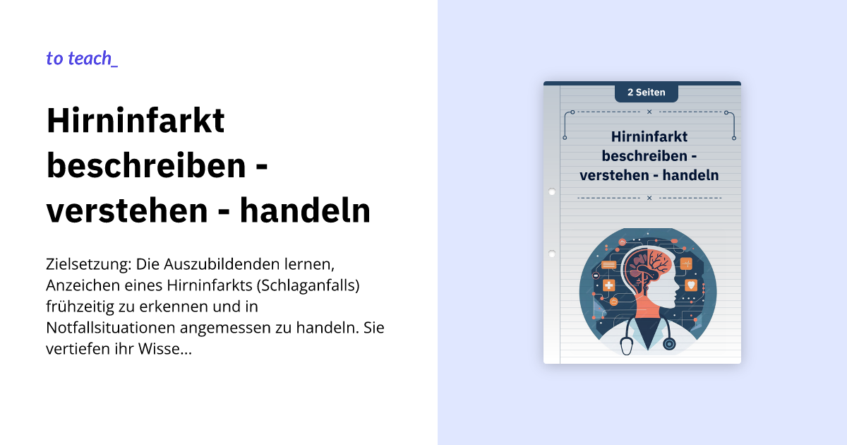 Hirninfarkt beschreiben - verstehen - handeln