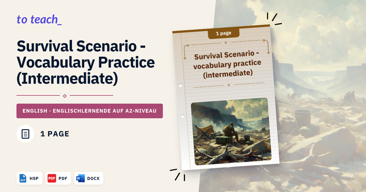 Survival Scenario - vocabulary practice (intermediate)