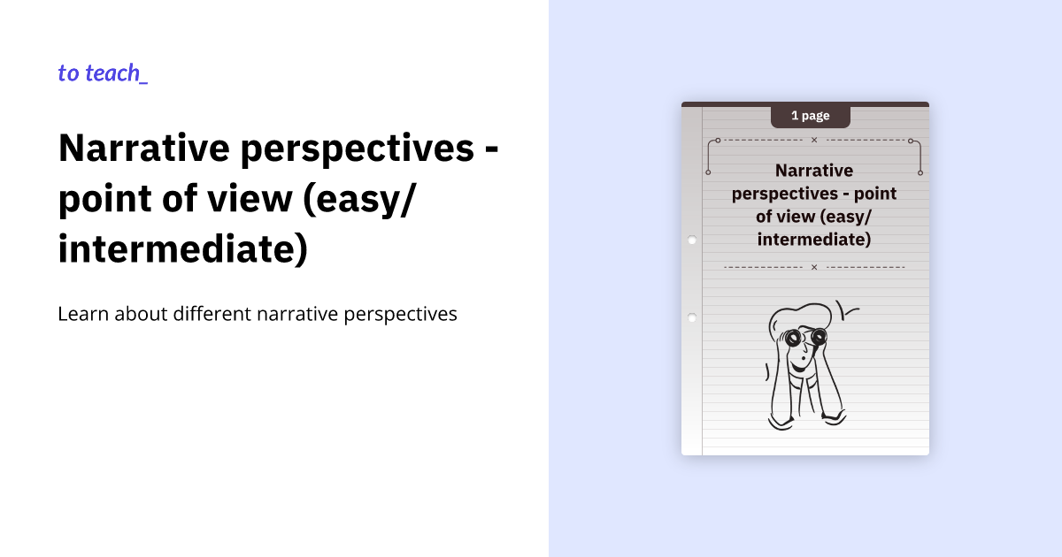 Narrative perspectives - point of view (easy/intermediate)