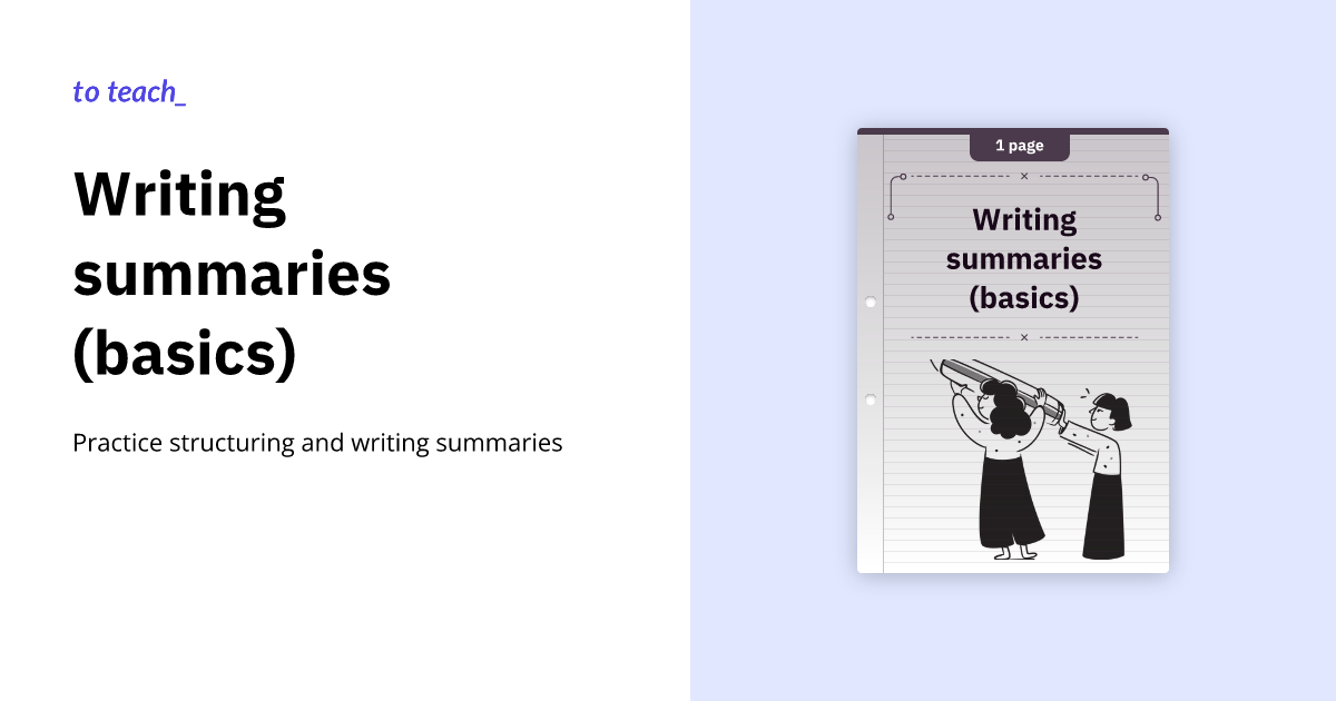 Writing summaries (basics)