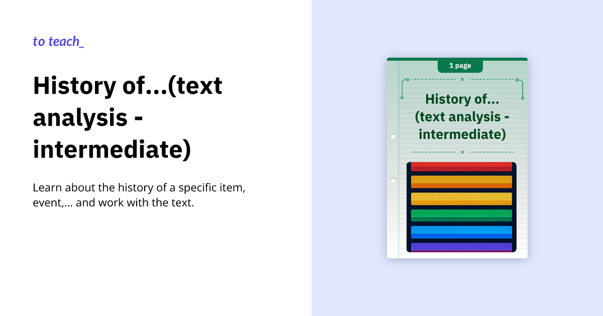 History of...(text analysis - intermediate)
