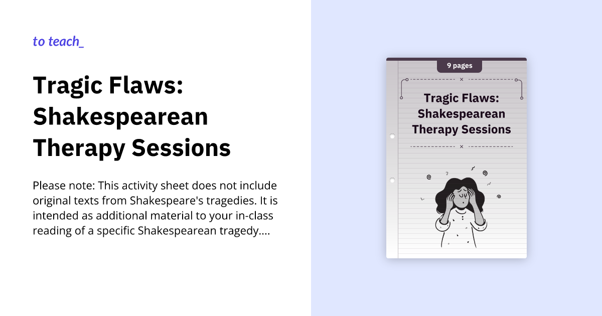 Tragic Flaws: Shakespearean Therapy Sessions