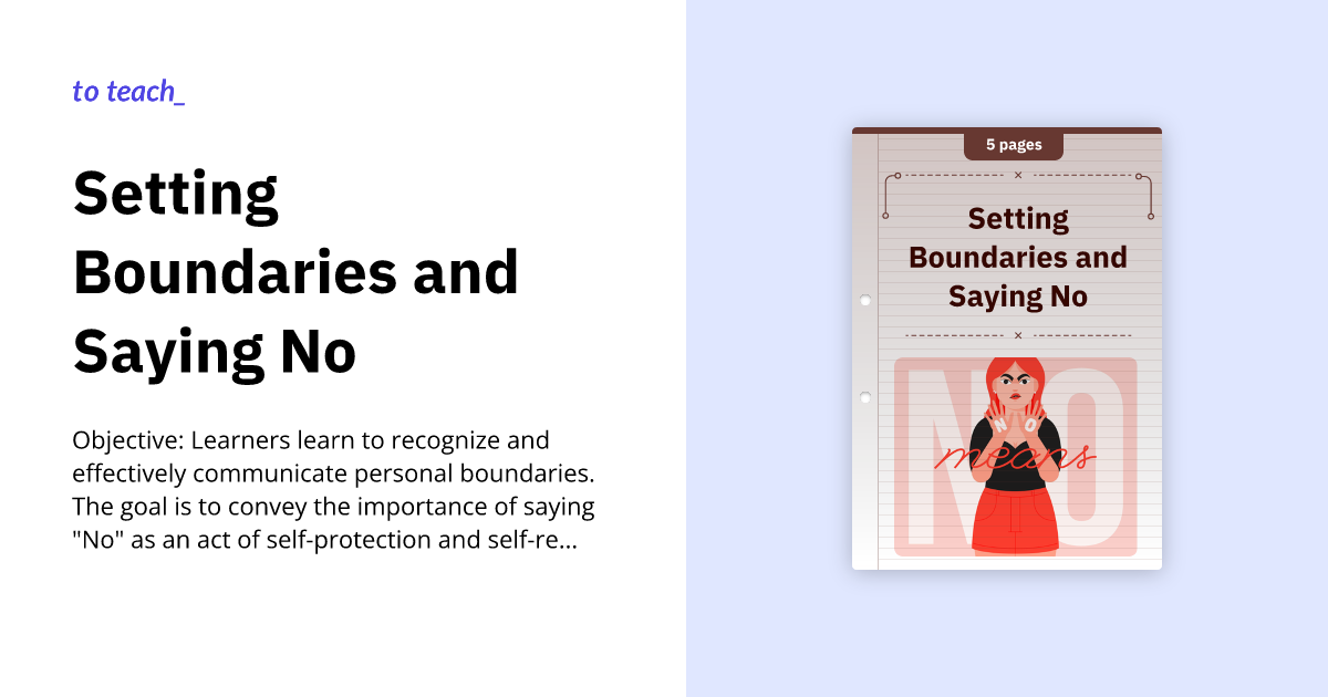 Setting Boundaries and Saying No