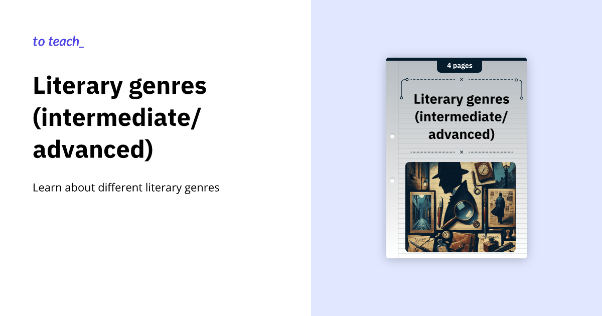 Literary genres (intermediate/advanced)
