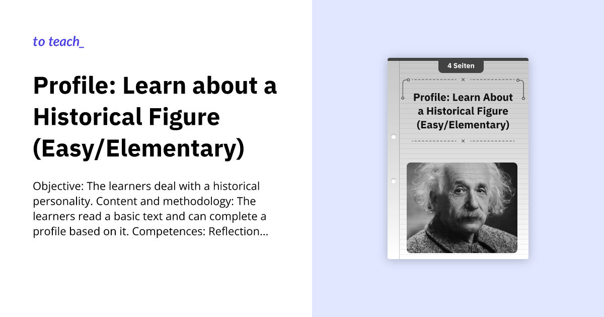 Profile: Learn About a Historical Figure (Easy/Elementary)