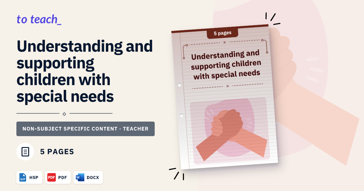 Understanding and supporting children with special needs