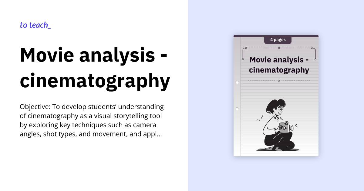 Movie analysis - cinematography
