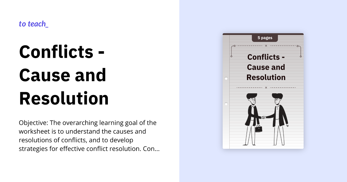 Conflicts - Cause and Resolution