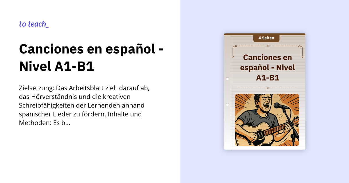 Canciones en español - Nivel A1-B1