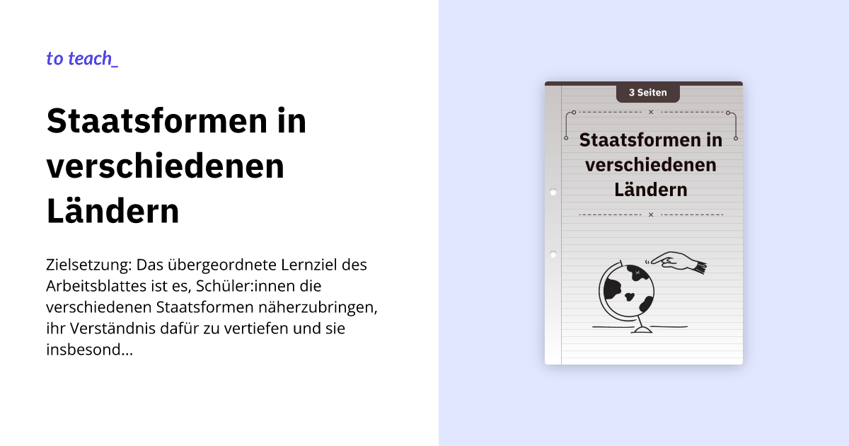 Staatsformen in verschiedenen Ländern