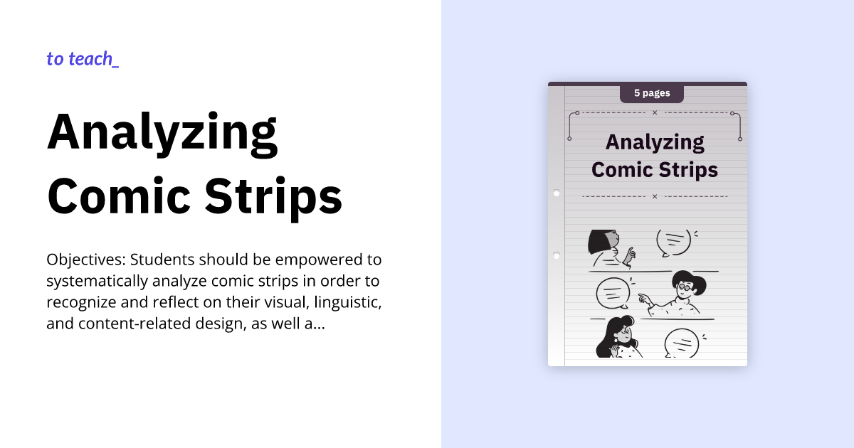 Analyzing Comic Strips