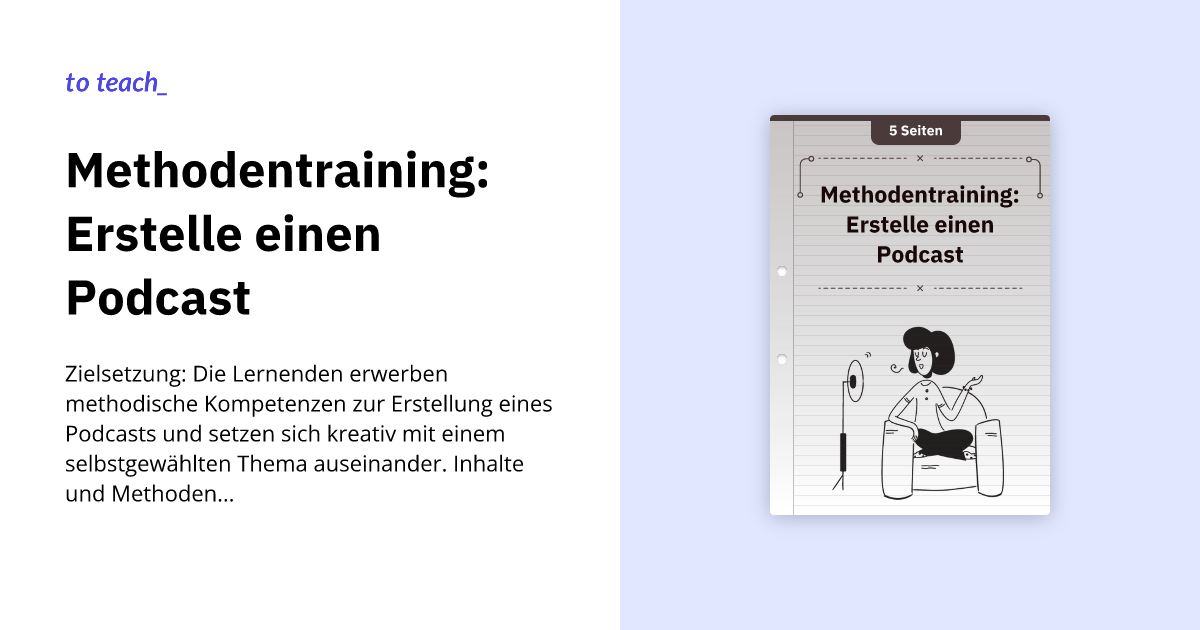 Methodentraining: Erstelle einen Podcast