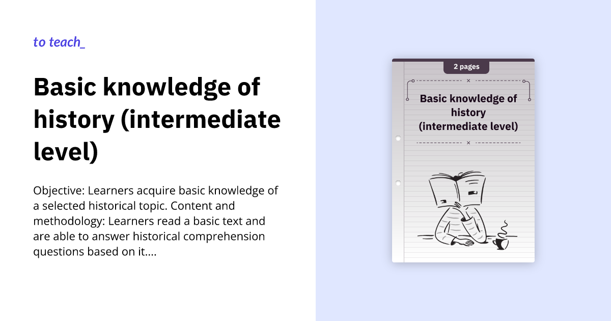 Basic knowledge of history (intermediate level)