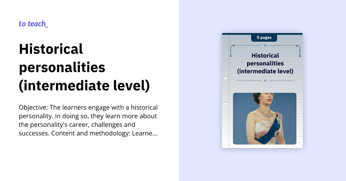 Historical personalities (intermediate level)