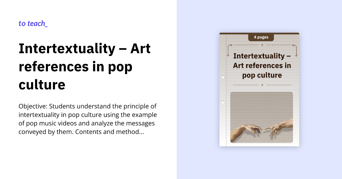 Intertextuality – Art references in pop culture