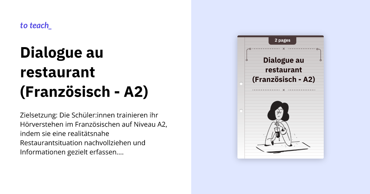 Dialogue au restaurant (Französisch - A2)