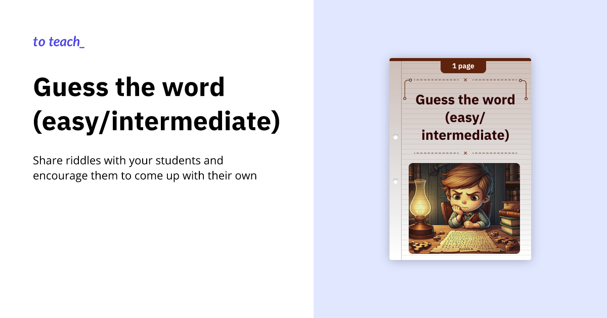 Guess the word (easy/intermediate)