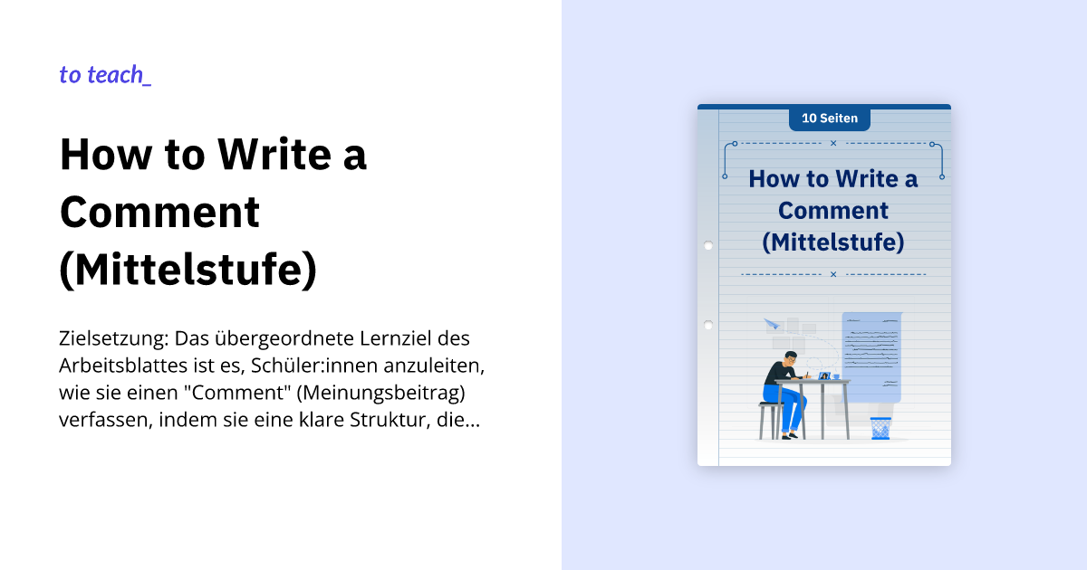 How to Write a Comment (Mittelstufe)