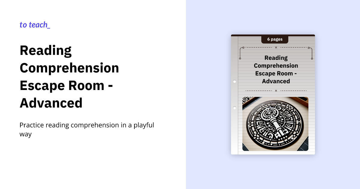 Reading Comprehension Escape Room - Advanced