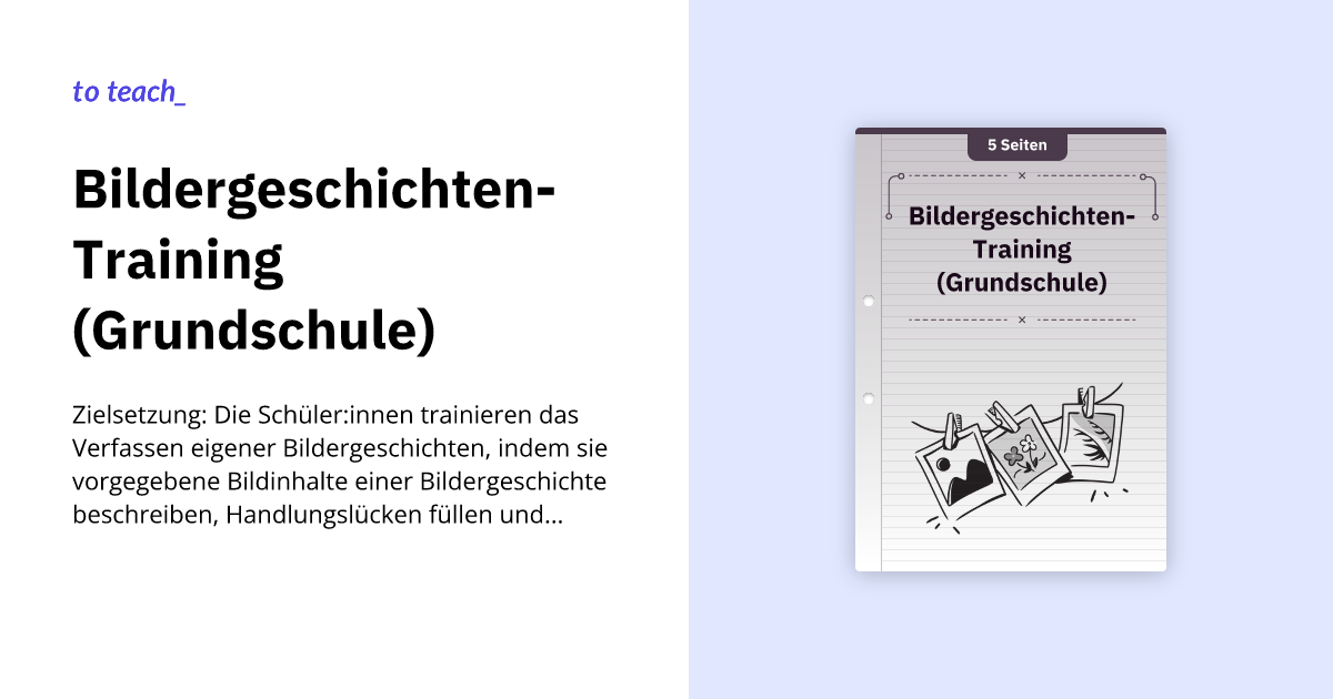 Bildergeschichten-Training (Grundschule)