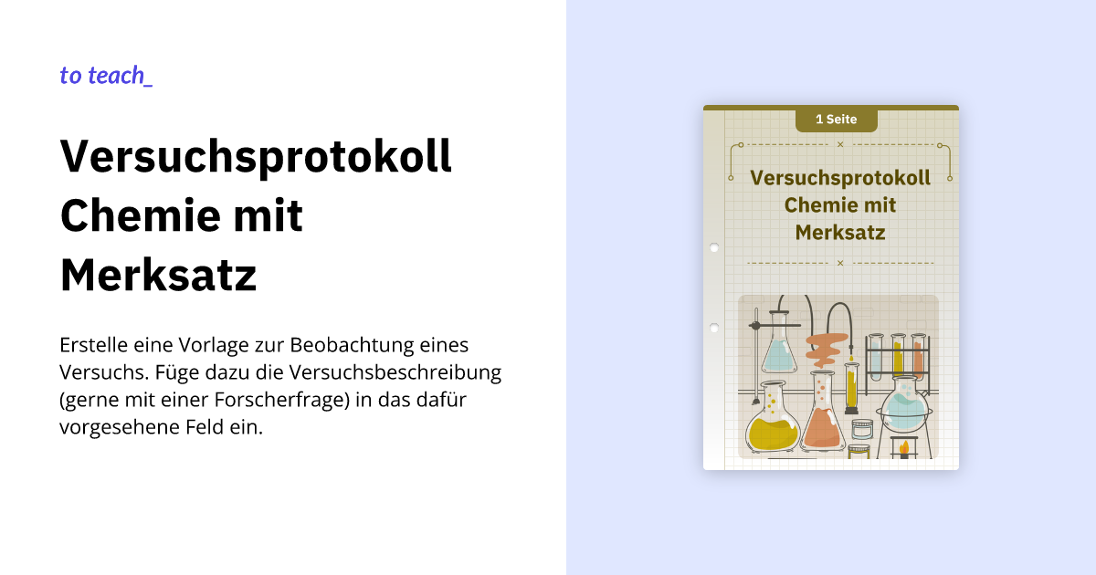 Versuchsprotokoll Chemie mit Merksatz