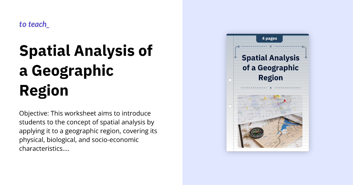 Spatial Analysis of a Geographic Region