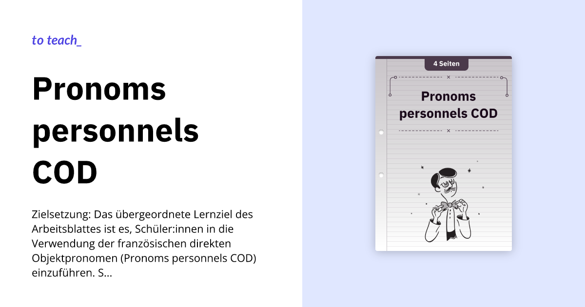 Pronoms personnels COD