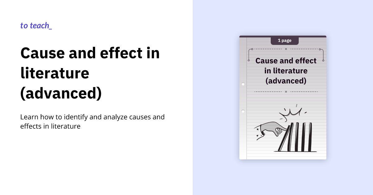 Cause and effect in literature (advanced)