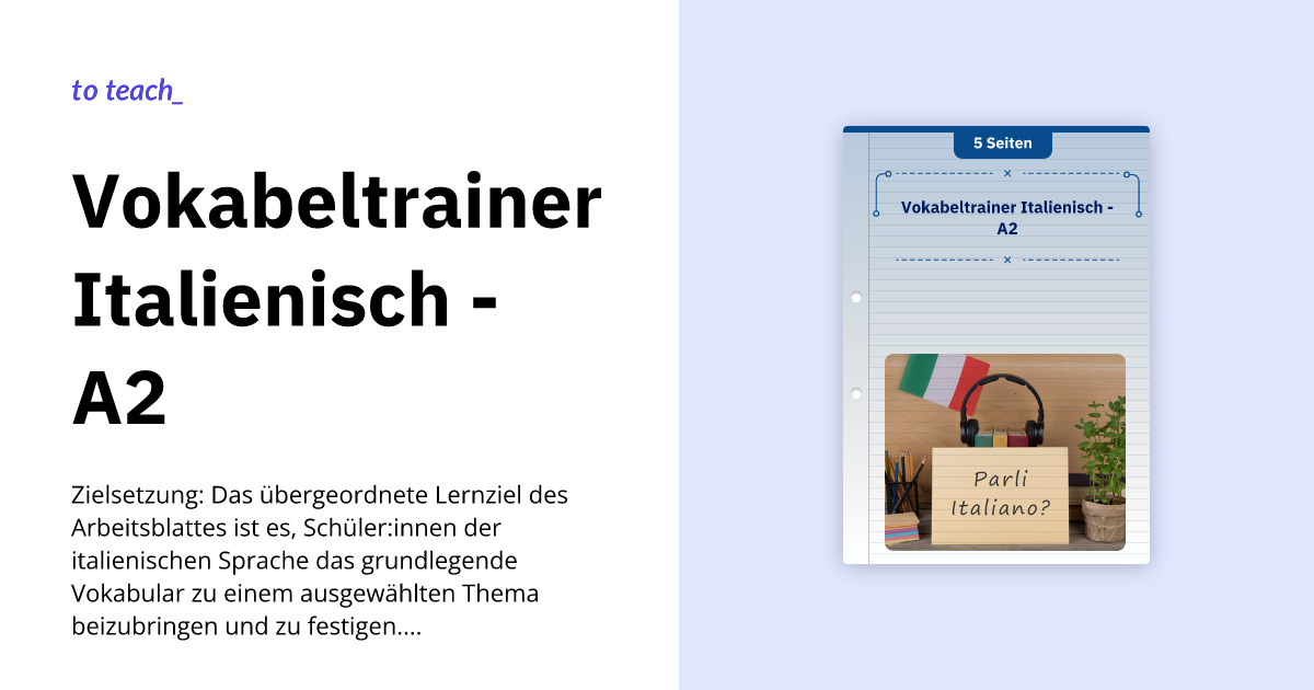 Vokabeltrainer Italienisch - A2