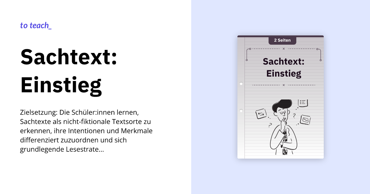 Sachtext: Einstieg