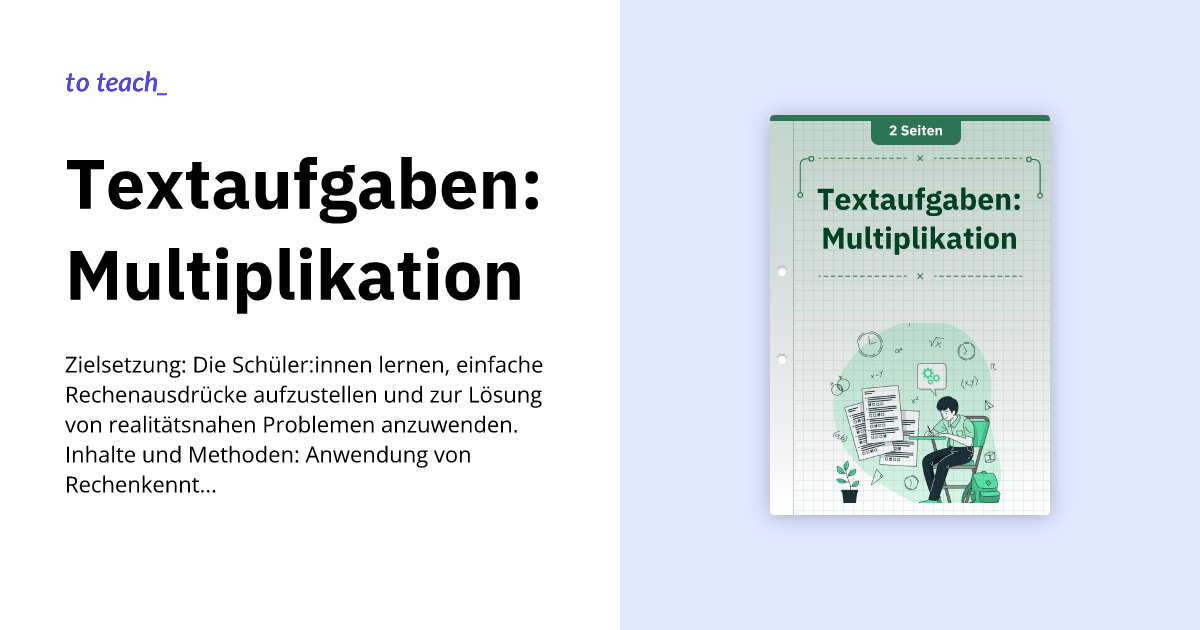 Textaufgaben: Multiplikation