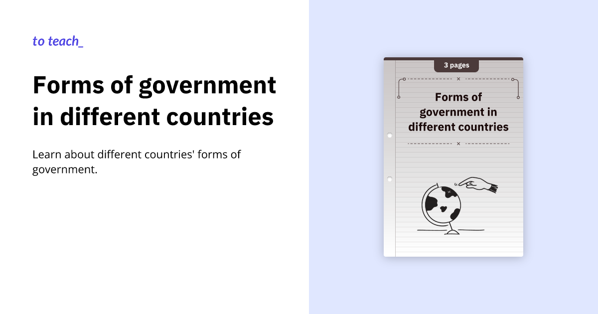 Forms of government in different countries