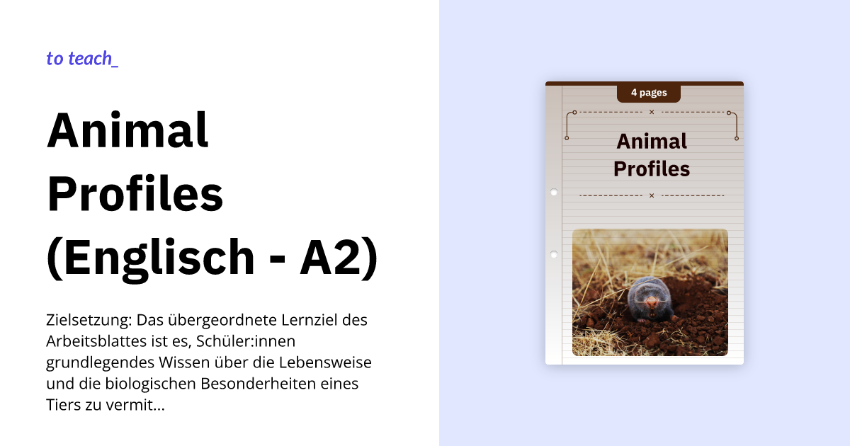 Animal Profiles (Englisch - A2)