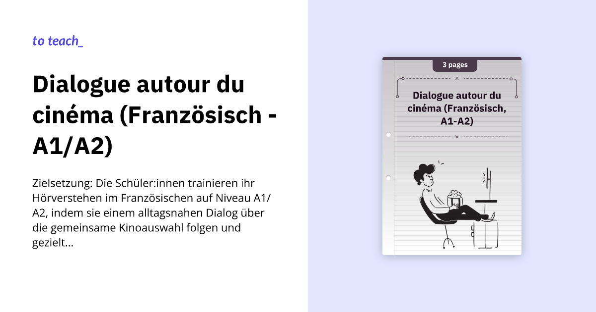 Dialogue autour du cinéma (Französisch - A1/A2)