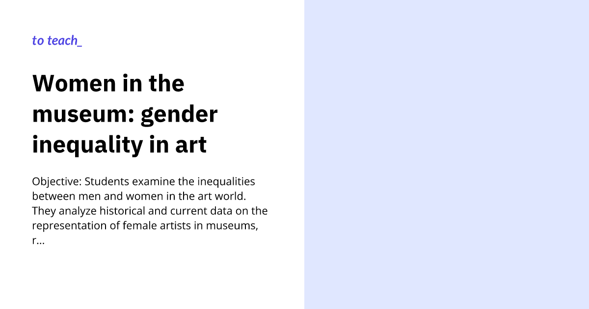 Women in the museum: gender inequality in art