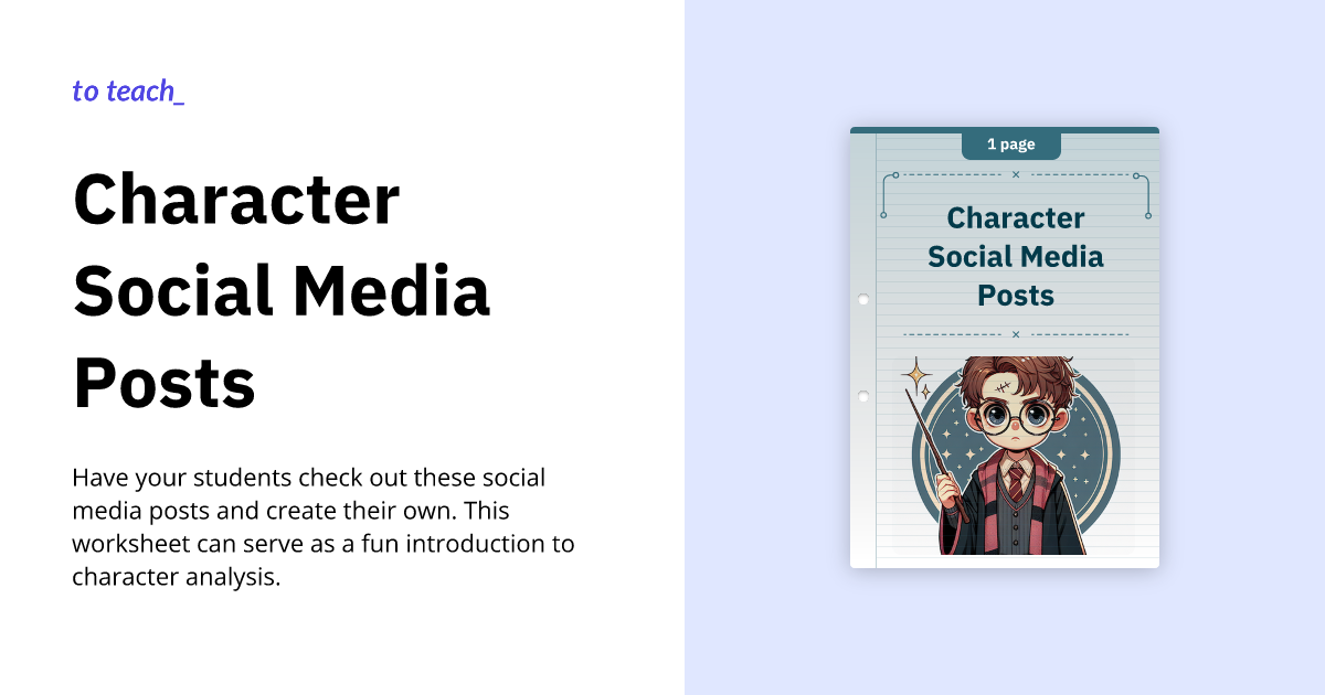 Character Social Media Posts