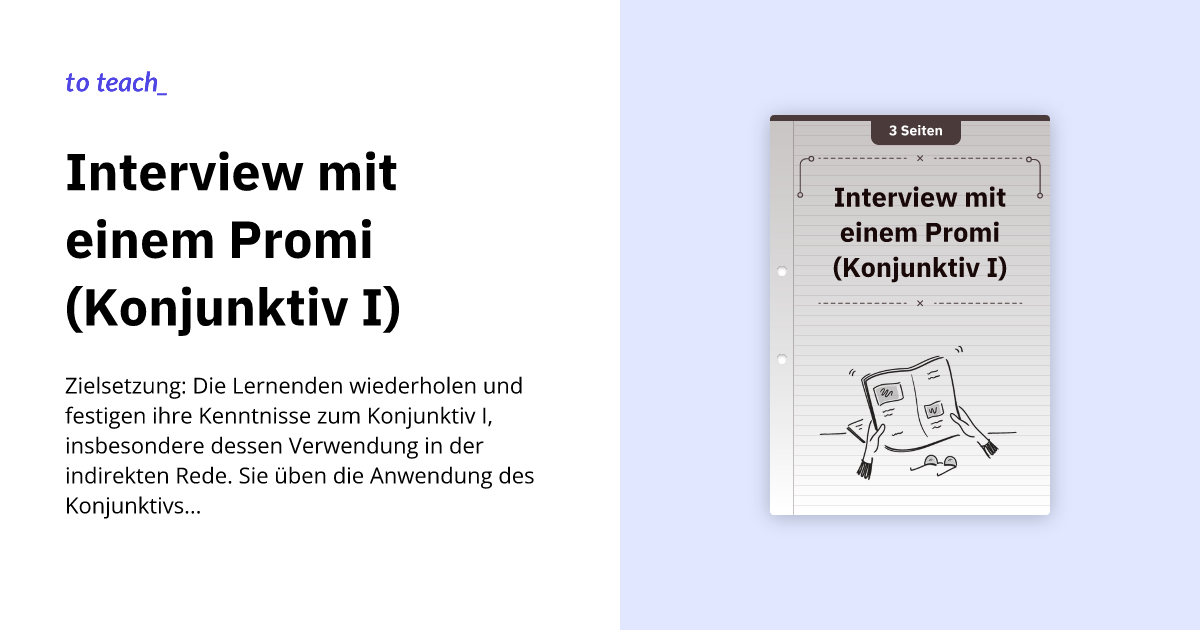 Interview mit einem Promi (Konjunktiv I)