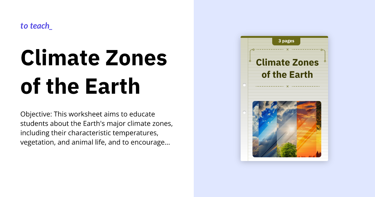 Climate Zones of the Earth