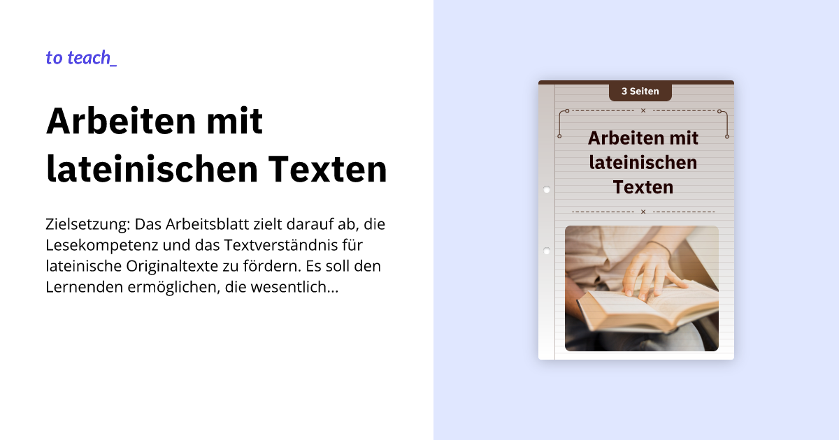 Arbeiten mit lateinischen Texten