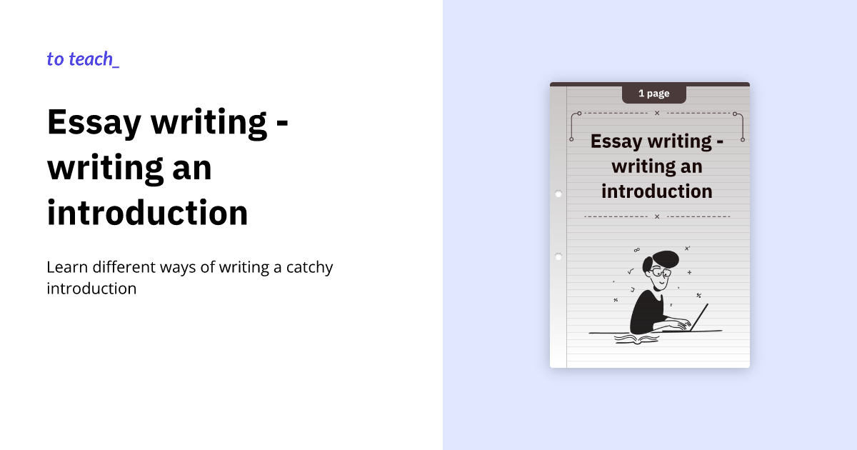 Essay writing - writing an introduction
